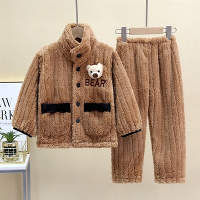小熊保暖男童家居服套装