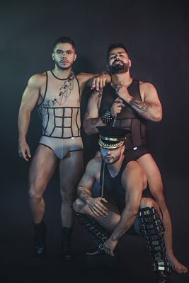 Candyman网面半透男士连体三角裤