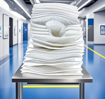 风琴过滤袋420*420*22个袋侧开式接口锁喉扣