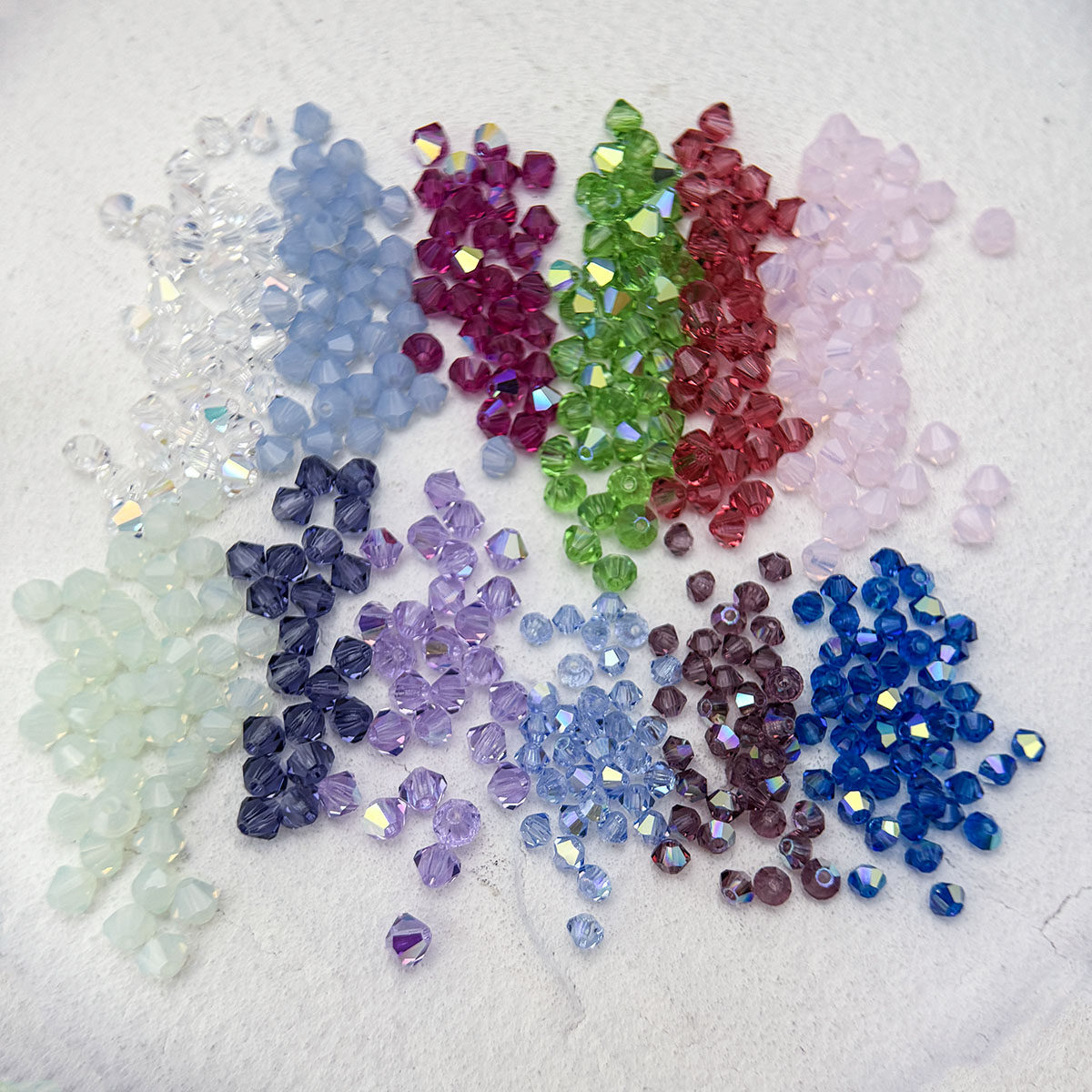 捷克宝仕奥莎3mm/4mm/6mm水晶菱形角珠菱形切面珠菠萝珠DIY手工