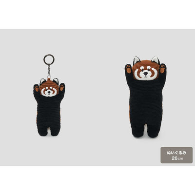 日本graniph小熊猫IKAKU灯芯绒毛绒摆件 挂件 威慑姿态