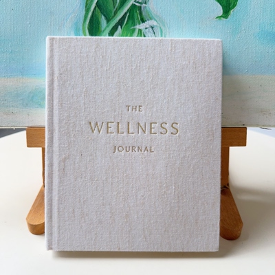 外贸白色亚麻布THE WELLNESS JOURNAL 健康生活记录本1本 A1-598