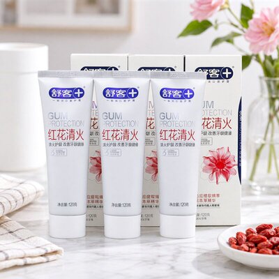 舒客红花清火牙膏减轻牙龈问题