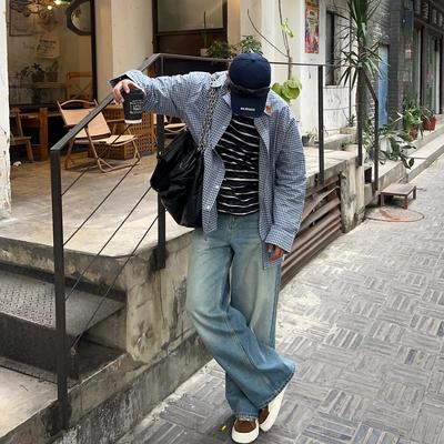 临时流放美式街头水洗牛仔裤