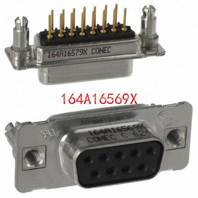 164A16569X [D-Sub Connector Receptacle, Female Sockets 9 Pos