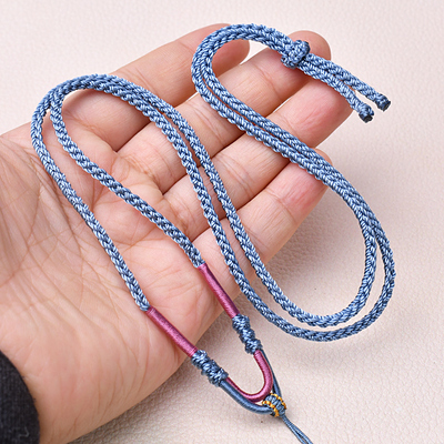 挂脖绳项链绑黄金蜜蜡玉牌粗挂绳