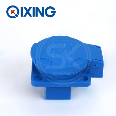 启星SCHUKO二极插座QX11031 2芯16A欧标工业插座 220V插头 IP44