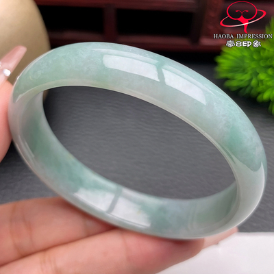豪8印象手镯之家S226018Y599翡翠贵妃手镯圈口54.7mm天然蓝水玉镯