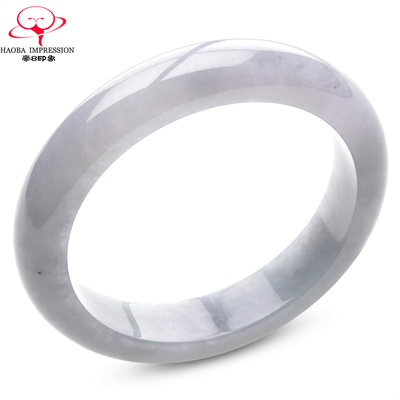 豪8印象P26018P409翡翠手镯圈口56.0mm天然冰糯种缅甸a货冰白玉镯