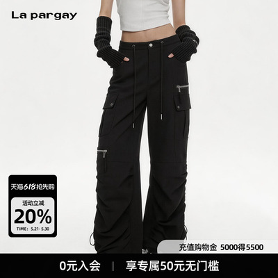 Lapargay高腰阔腿工装裤