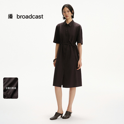 播商场同款松弛宽松短袖衬衫裙女25夏季新款气质连衣裙BDS2LD2275