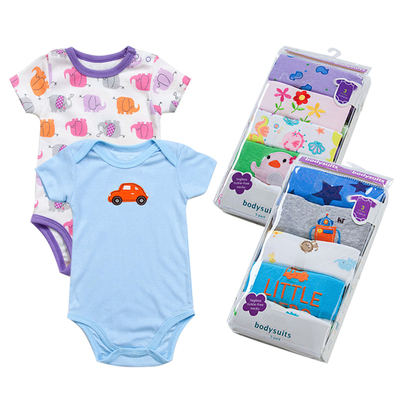 短袖爬服棉新生儿三角哈衣