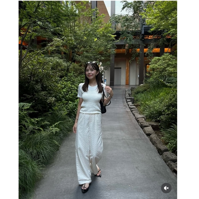 law2025早秋 刺绣系列款复古大袖子衬衫+高腰长裤