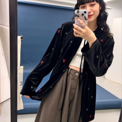 其他复古气质常规丝绒刺绣小花