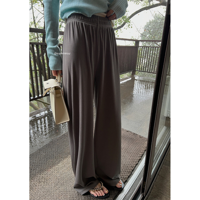 superniniyy 面料升级si服系列筷子腿垂顺宽松高腰显瘦慵懒阔腿裤