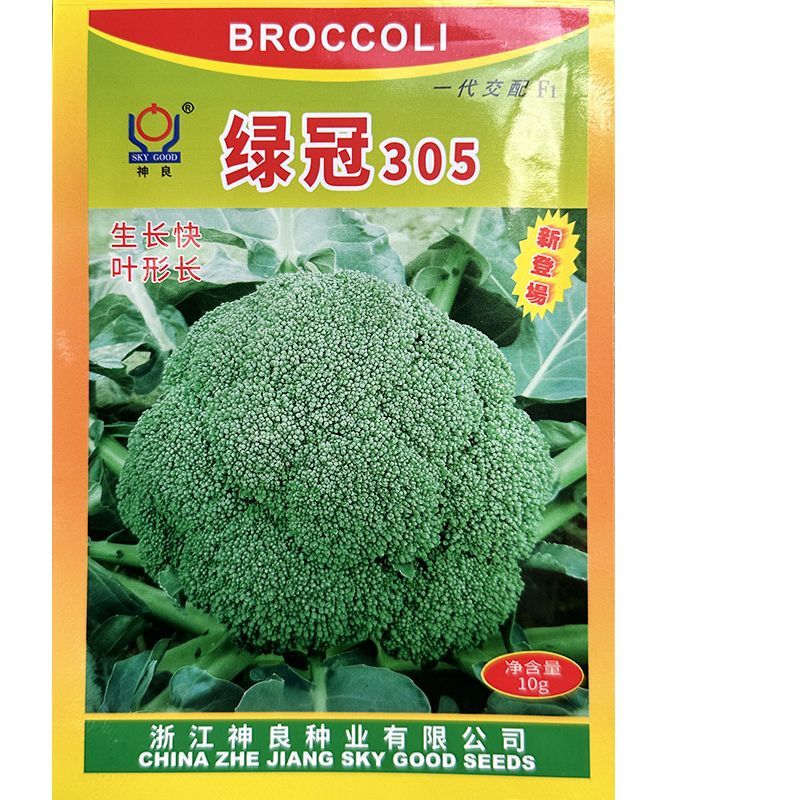 早熟西兰花种子孑 绿花菜花菜绿冠305 75天 基地种植蔬菜品种