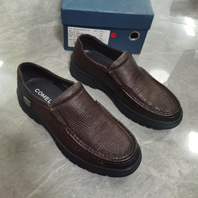 康莉真皮一脚蹬男士休闲皮鞋