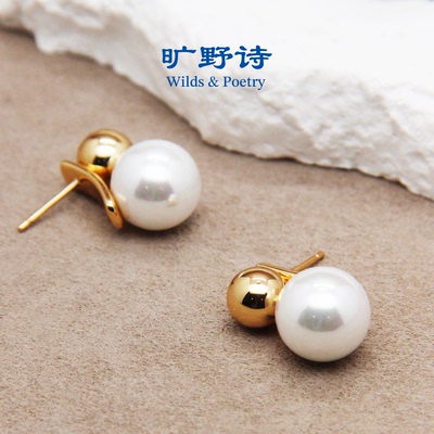 大女主S925银仿珍珠耳环ins风