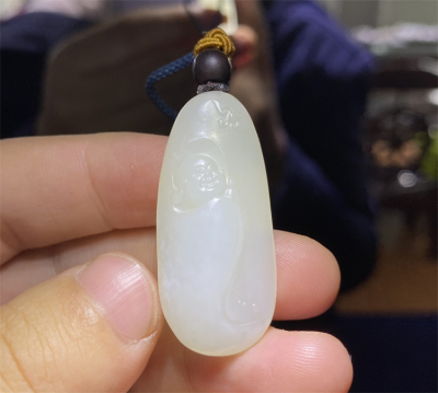 小石头和田玉白玉挂件吊坠