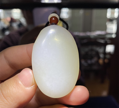 新疆和田白玉籽料平安无事牌