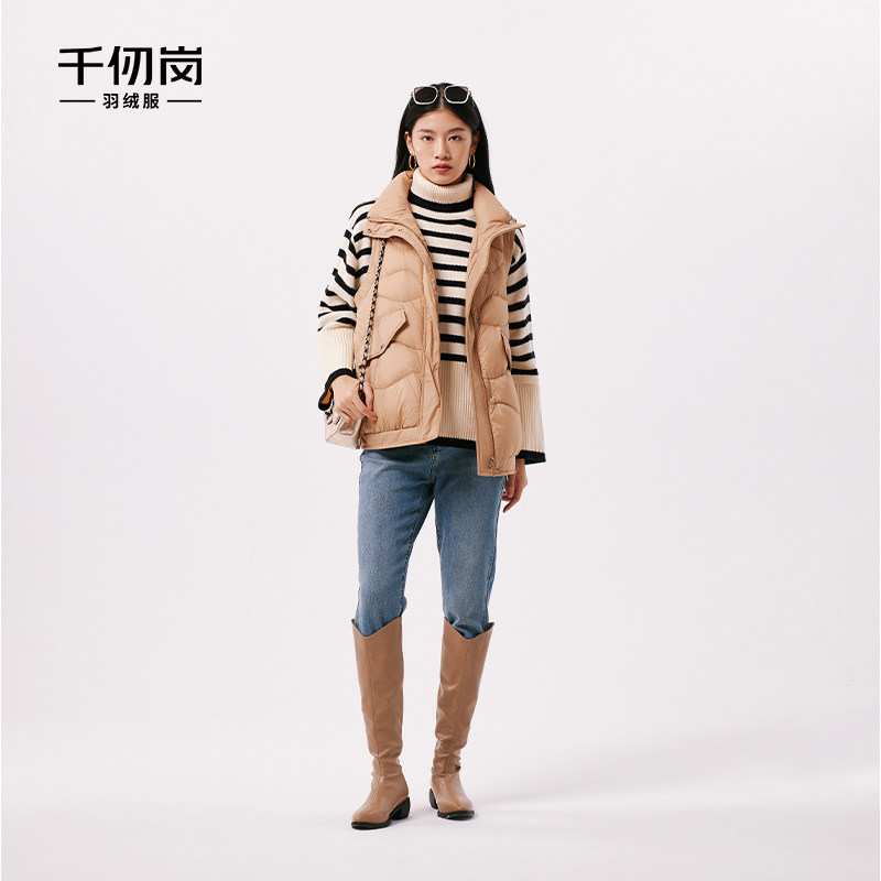 千仞岗冬季女士马甲立领常规直筒显瘦羽绒外穿背心Ⅱ
