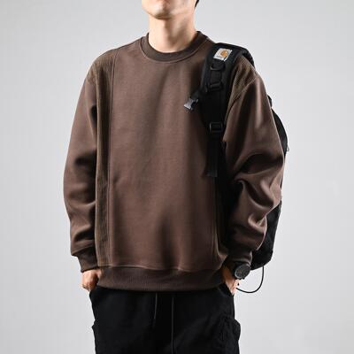 橘社美式复古圆领卫衣男