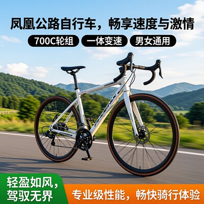 凤凰竞速刹变一体弯把公路自行车
