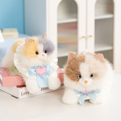 新款正版可爱三花猫公仔背包带