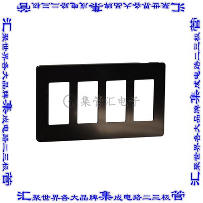 SQWP141004BK 连接器接插件4 GANG SCREWLESS MATTE WALL PLAT