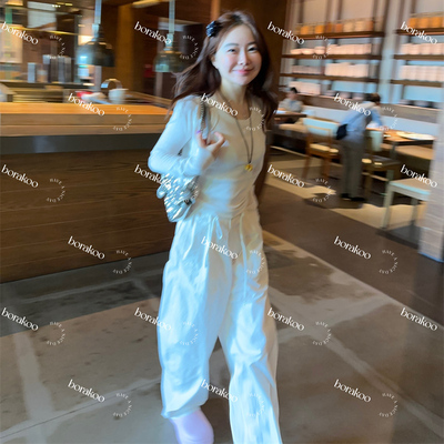 【BORAKOO】白色万能腰弯刀裤