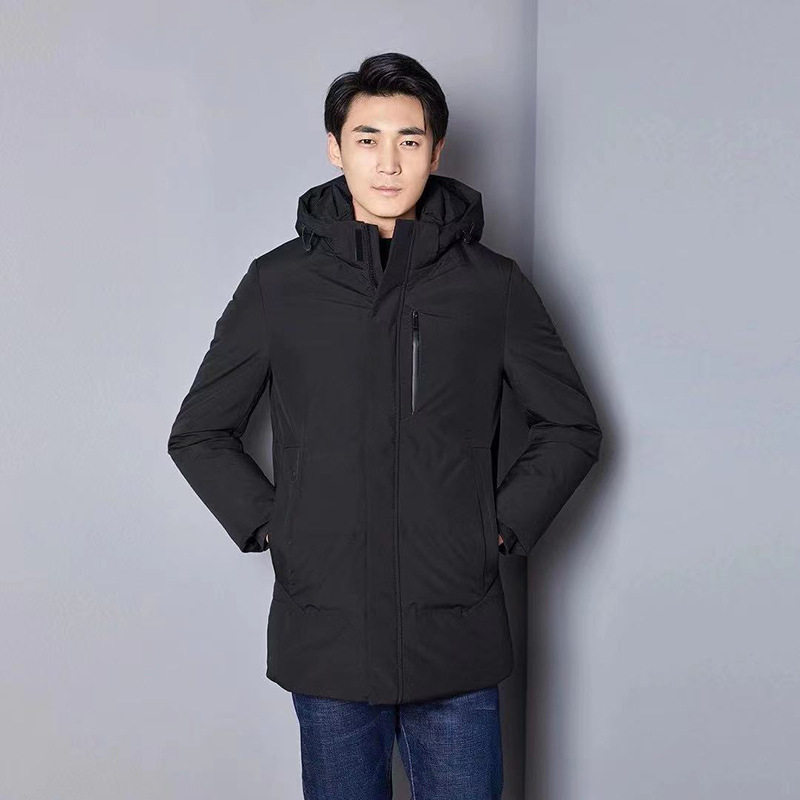 戈德堡时尚连帽加厚保暖羽绒外套 冬季新品中长款羽绒服男