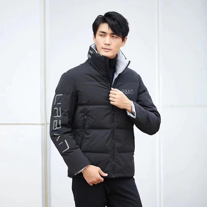 戈德堡立领双面穿轻便保暖男士羽绒服2021冬季新品短款羽绒外套男