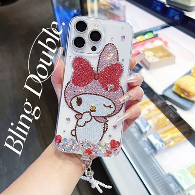 oppoReno16奢华带钻手机壳find X10全包防摔女款reno15pro高档水晶X8ultra网红抖音同款A96卡通可爱美乐蒂x9