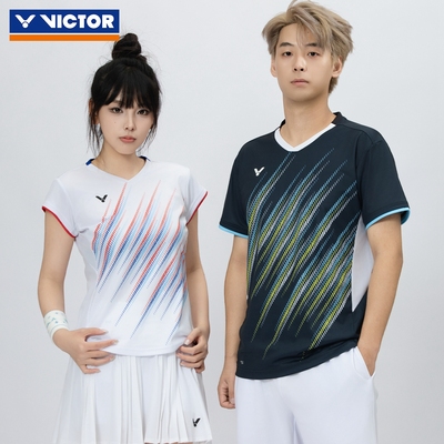victor威克多胜利羽毛球服男女款清爽舒适针织运动短袖T恤T-60022