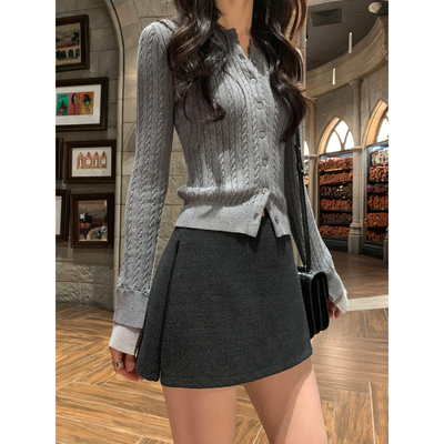 MULVAN 摩登日记 黑色防走光a字西装短裙女气质复古显瘦包臀裙裤