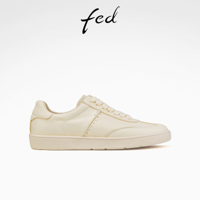 fed简约休闲鞋春季新款女鞋真皮板鞋黄色厚底运动鞋女S0218-ZC738