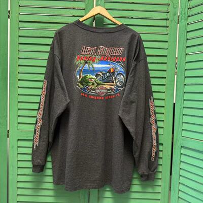 超稀有 美品 美国制 Harley Davidson 哈雷 大鳄 2007年 长袖tee