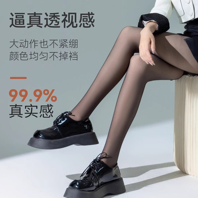Tall One-piece Sheer Pants For Women, Velvet  Stockings, Fak