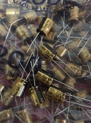 100只=90元 100V22UF 尼吉康 nichicon（fine gold）FG电解电容器