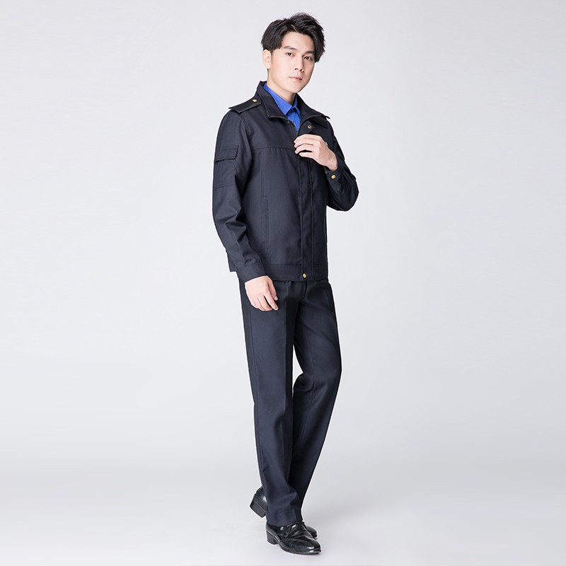 男女春秋款上班夹克工作服藏青色夹克服大码物业管理员安保服套装