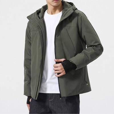 90白鸭绒男士保暖轻便连帽羽绒服