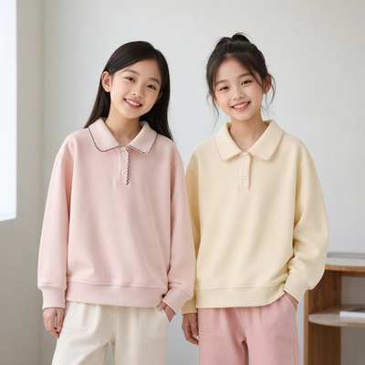 女童公主领翻领秋季长袖卫衣