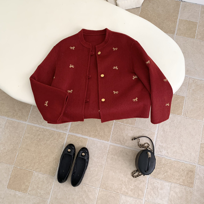 可可精致～新年拜年款超洋气显瘦羊毛外套1083W12