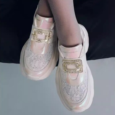 诺贝达增高水钻幻彩休闲老爹鞋