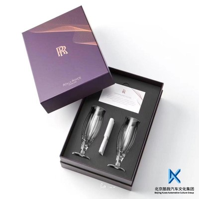 劳斯莱斯原厂正品 CHAMPAGNE FLUTES香槟杯 玻璃杯子一对
