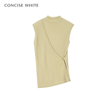 CONCISE-WHITE简白26春夏女士BK系扣无袖上衣 银泰百货 301257