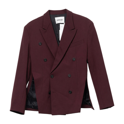 AMBUSH 明星同款男士羊毛混纺裁剪双排扣休闲西服银泰百货 301596