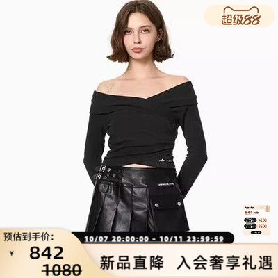 ANN ANDELMAN  秋冬新款女士交叉路肩长袖T恤衫银泰百货 301286