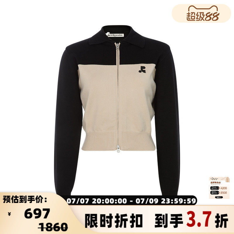 Rest and Recreation 春春新款女士休闲拼色长袖拉链开衫外套