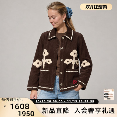 26新款女士复古刺绣外套
